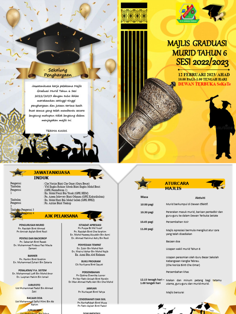 Bp Majlis Graduasi Tahun 6 | PDF