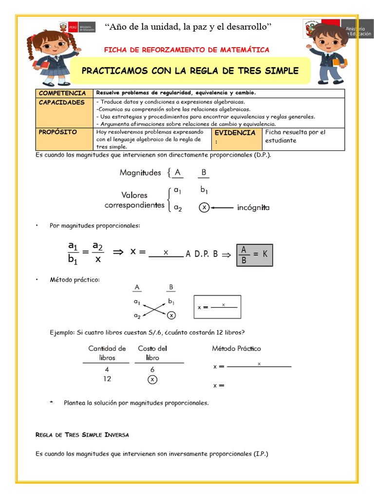 Reforz-Matem-Practicamos Con La Regla de Tres Simple | PDF