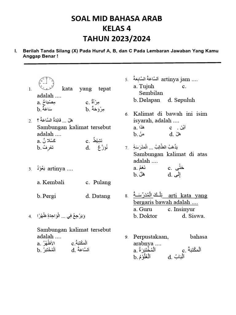 Arab Usg KLS 4 | PDF | Seni & Disiplin Bahasa