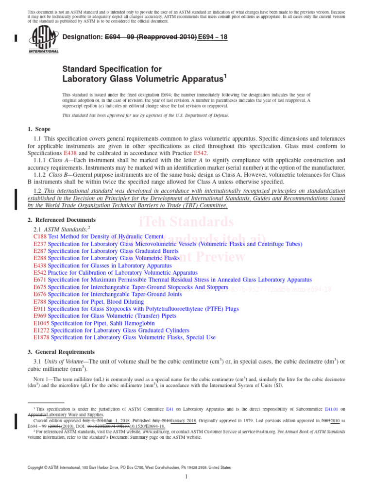 Astm E694 18 | PDF | Litre | Metrology