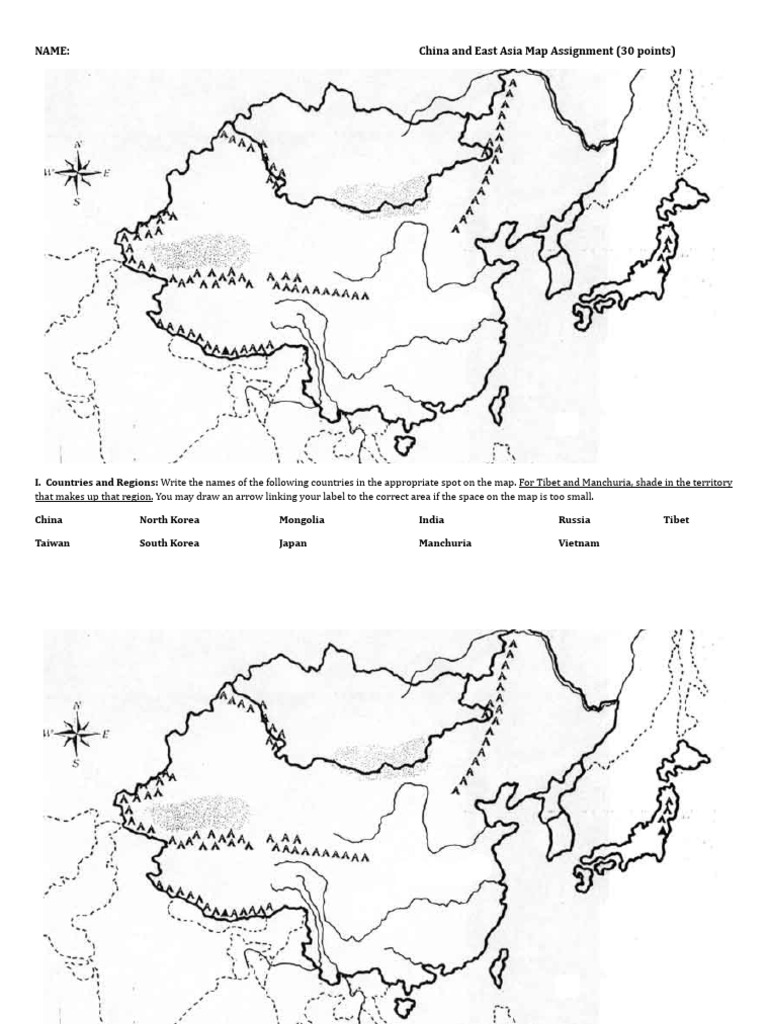 China Map Assignment | PDF