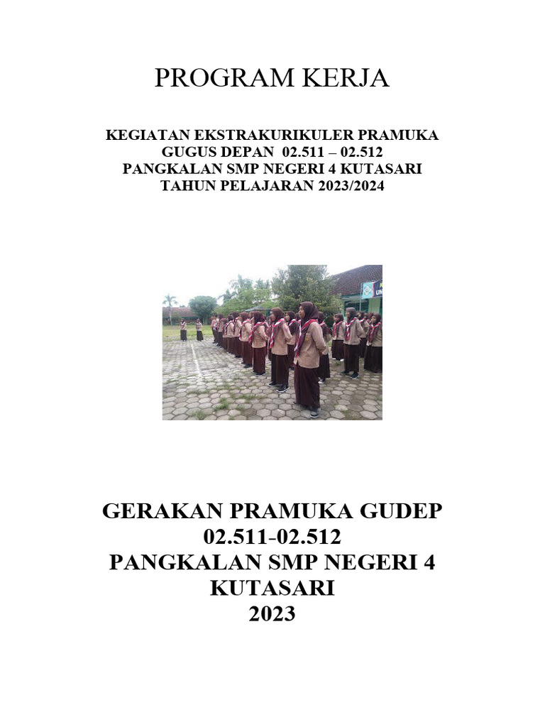 PROGRAM KERJA Ekskul Pramuka | PDF