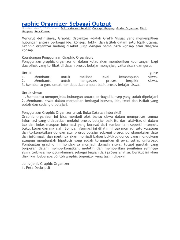 Graphic Organizer Sebagai Output | PDF