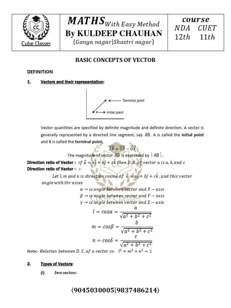 Basic Vector | PDF | Euclidean Vector | Line (Geometry)