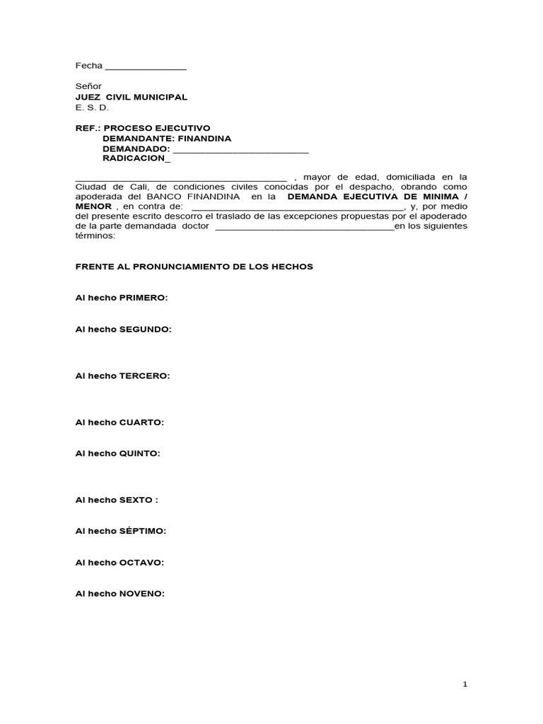 Escrito Descorre Traslado Excepcion | PDF | Justicia | Crimen y violencia