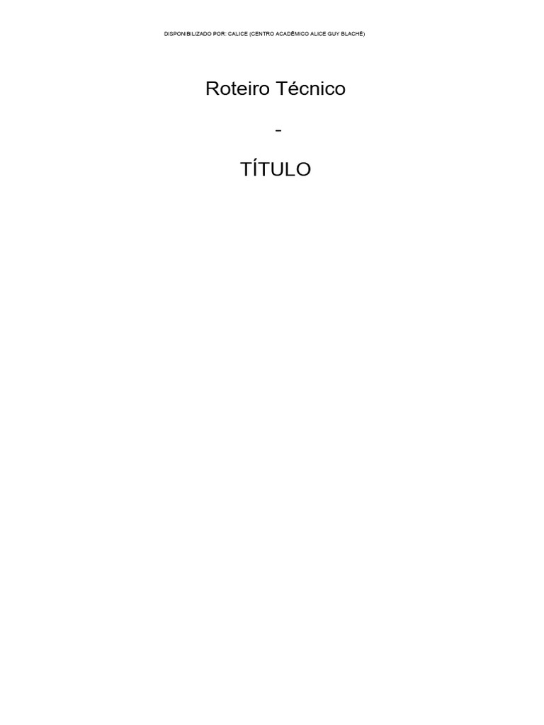 MOD03- ROTEIRO TÉCNICO 01 | PDF