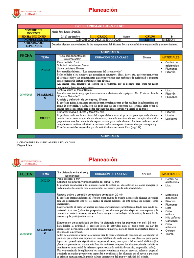 Formato de planeación | PDF