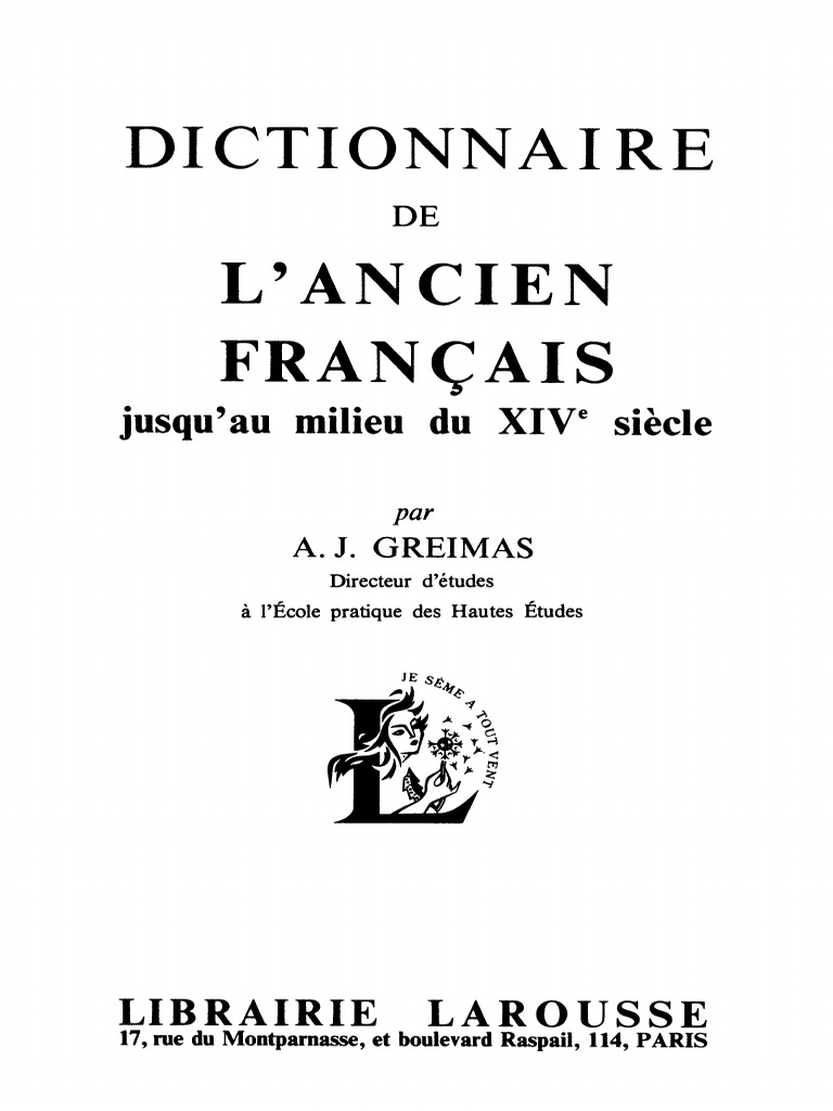 Dictionnaire Ancien Francais | PDF