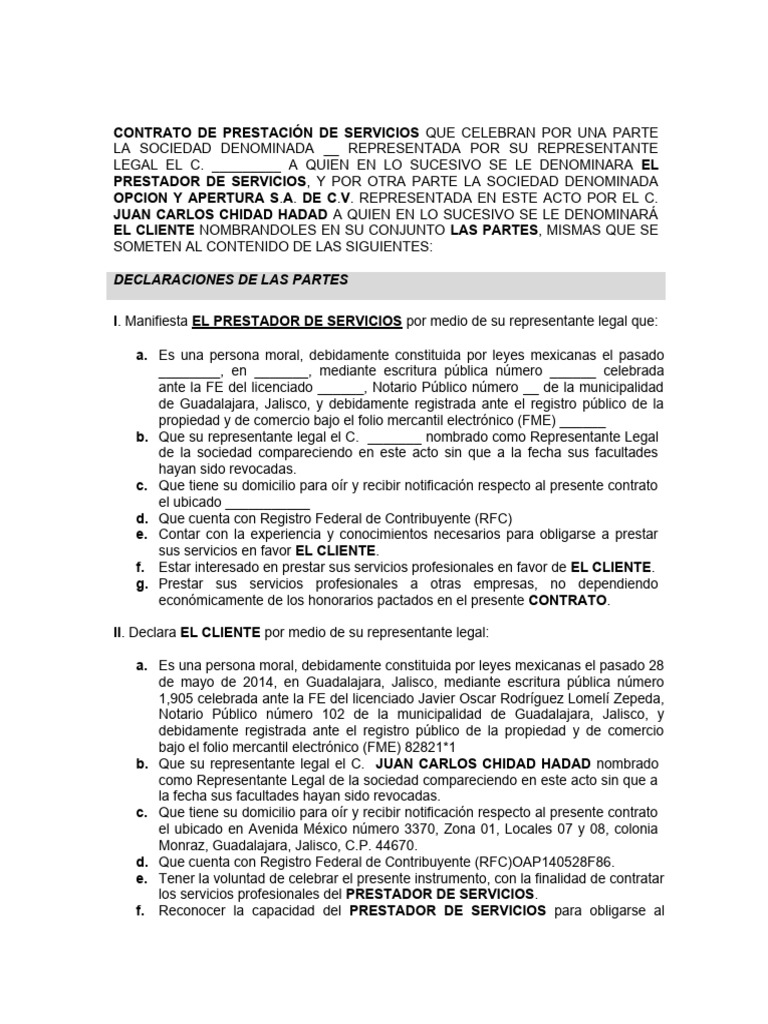 Contrato Base Opción y Apertura | PDF | Justicia | Crimen y violencia