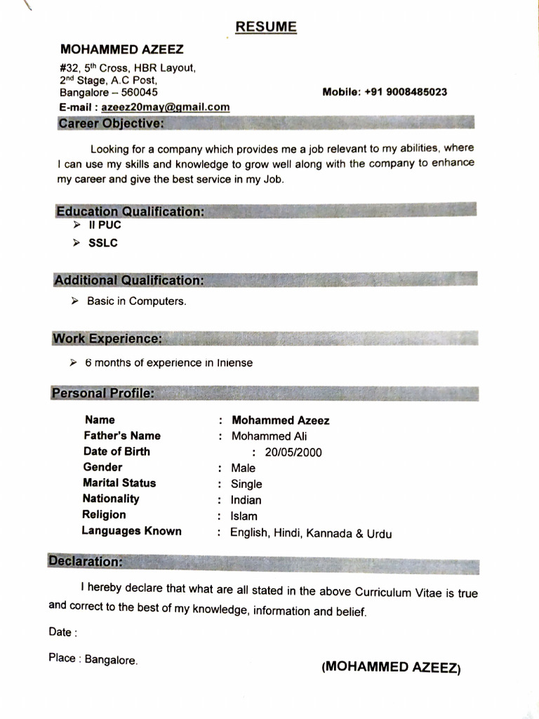 Azeez Resume | PDF