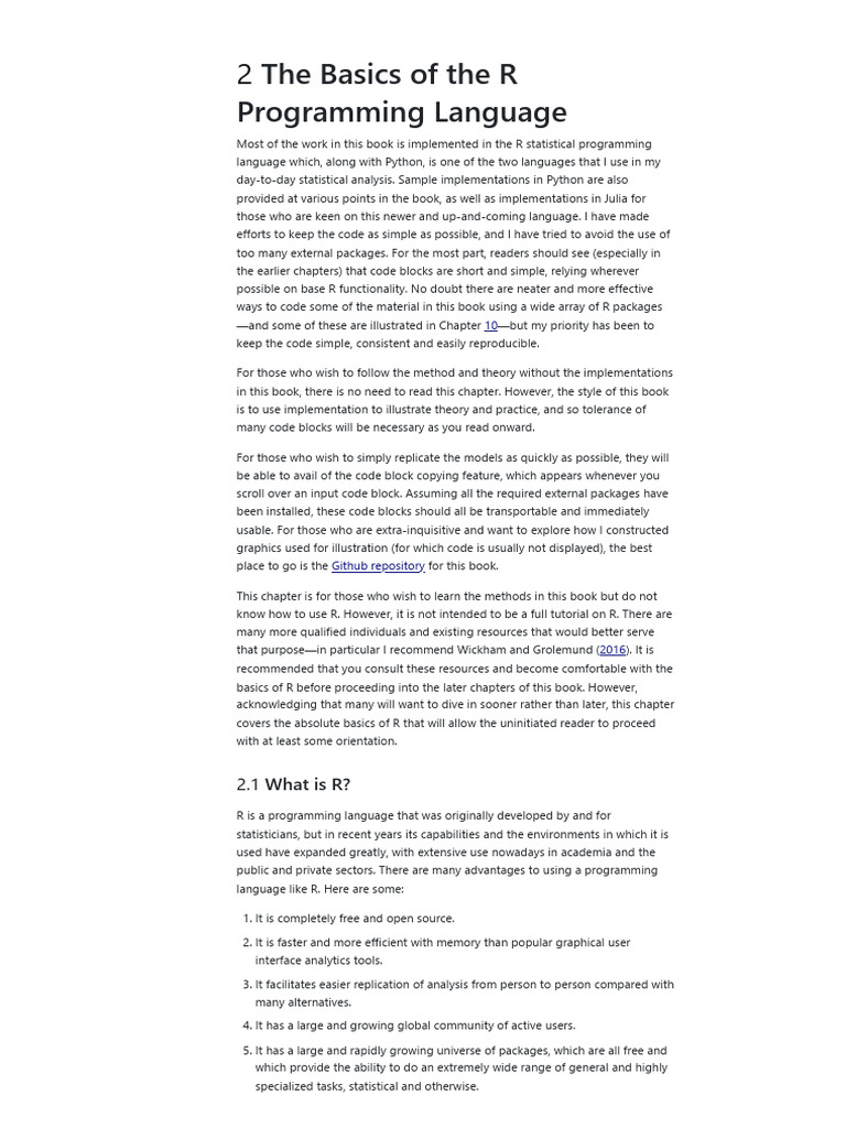 The Basics of The R Programming Language | PDF | Integrated Development ...