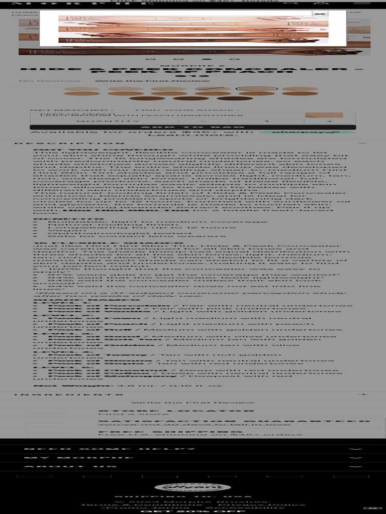 Morphe 2 Hide & Peek Concealer - Peek of Peach Morphe US | PDF | Vision