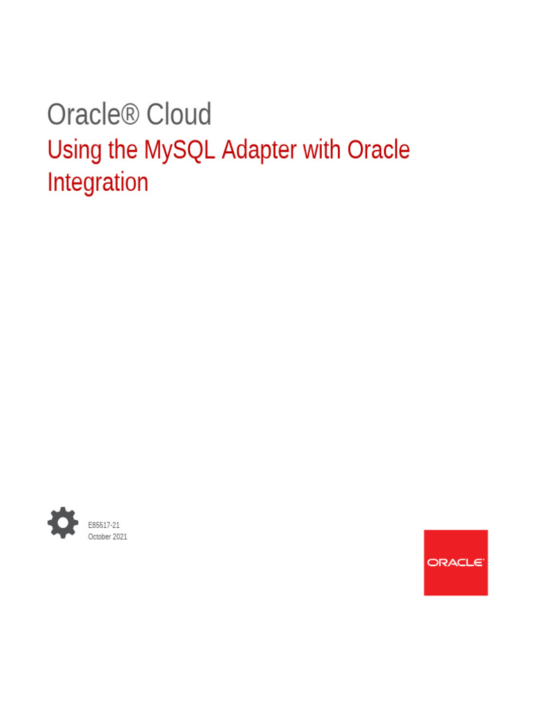 Using Mysql Adapter Oracle Integration Pdf My Sql Databases 