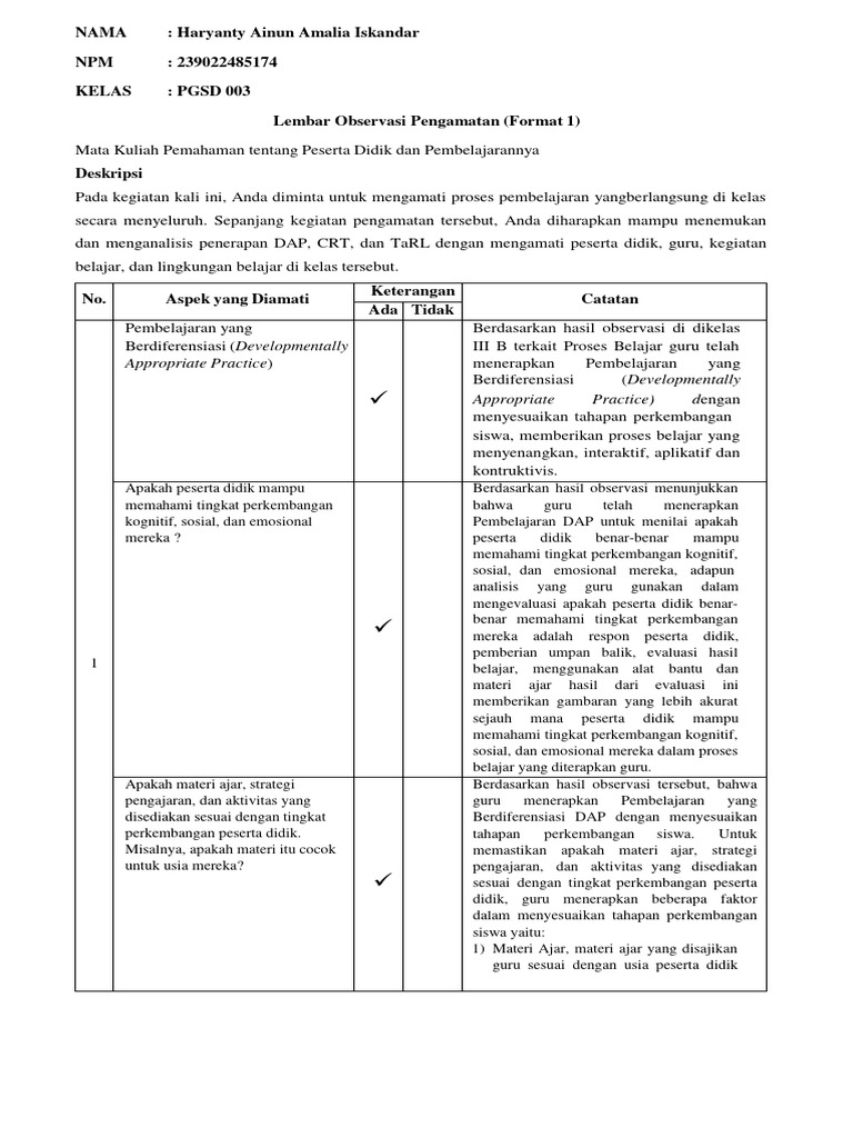 T.1 Elaborasi Pemahaman - Haryanty Ainun Amalia Iskandar | PDF | Karier & Perkembangan