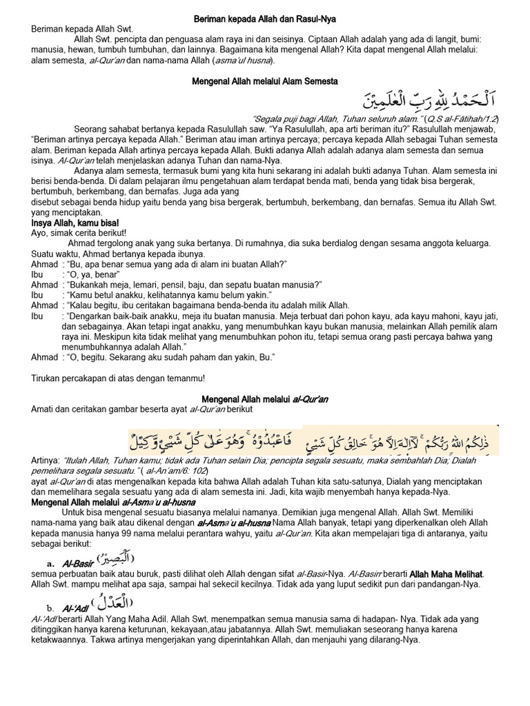 Mengenal Allah Melalui Alam dan Asma-Nya | PDF
