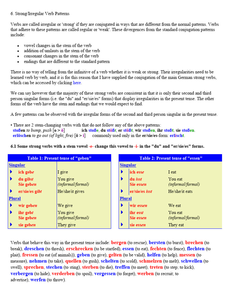 Vowel Change Verbs | PDF | Linguistic Typology | Phonetics