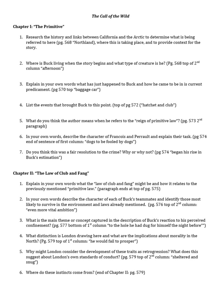 Analysis of "The Call of the Wild" | PDF | The Call Of The Wild