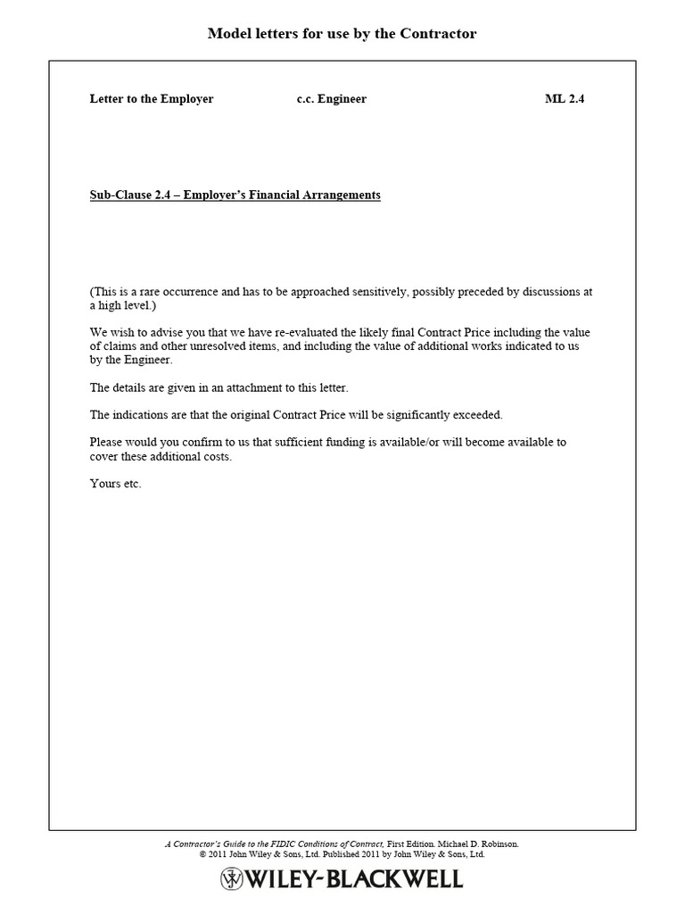 Contractor's Letter Template with CC | PDF | Finance & Money Management