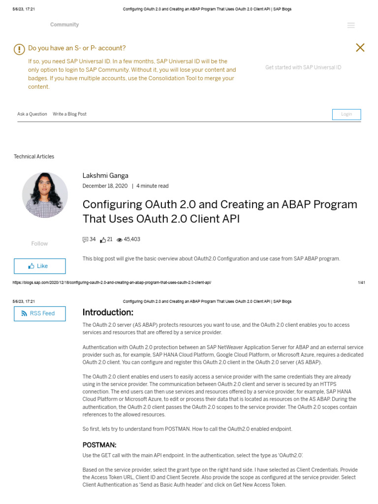 Configuring Oauth 2 0 And Creating An Abap Program That Uses Oauth 2 0 Client Api Sap Blogs