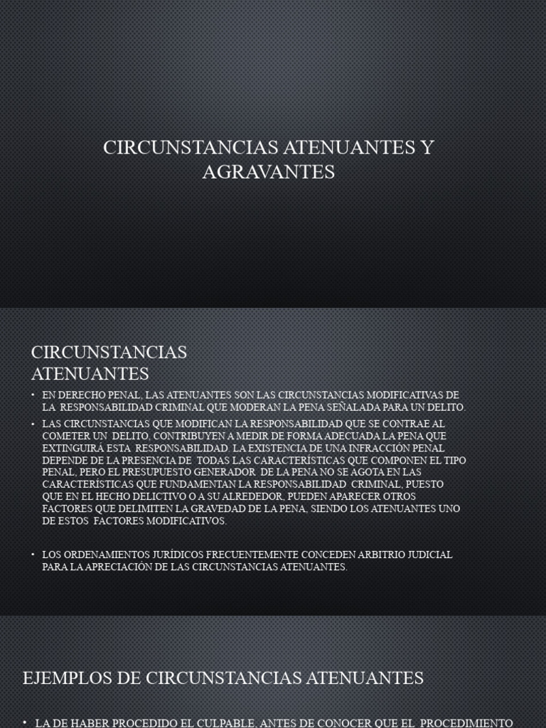 Circunstancias Atenuantes y Agravantes | PDF | Factor mitigante ...