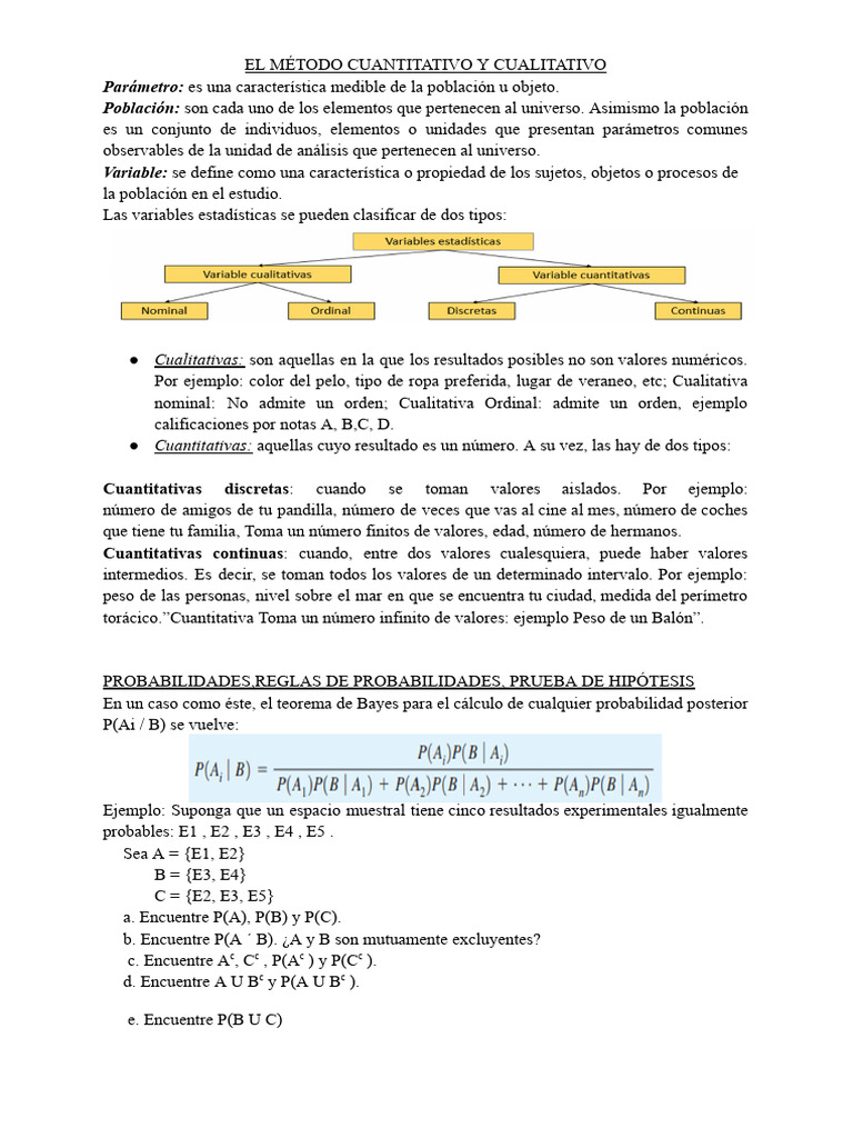 Metodos Cuantitativos 1 | PDF | Variable aleatoria | Método científico