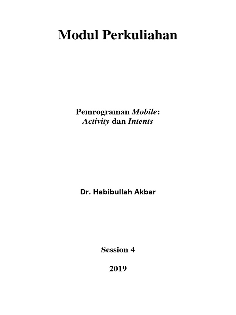Sesi 4 Activity Dan Intents | PDF