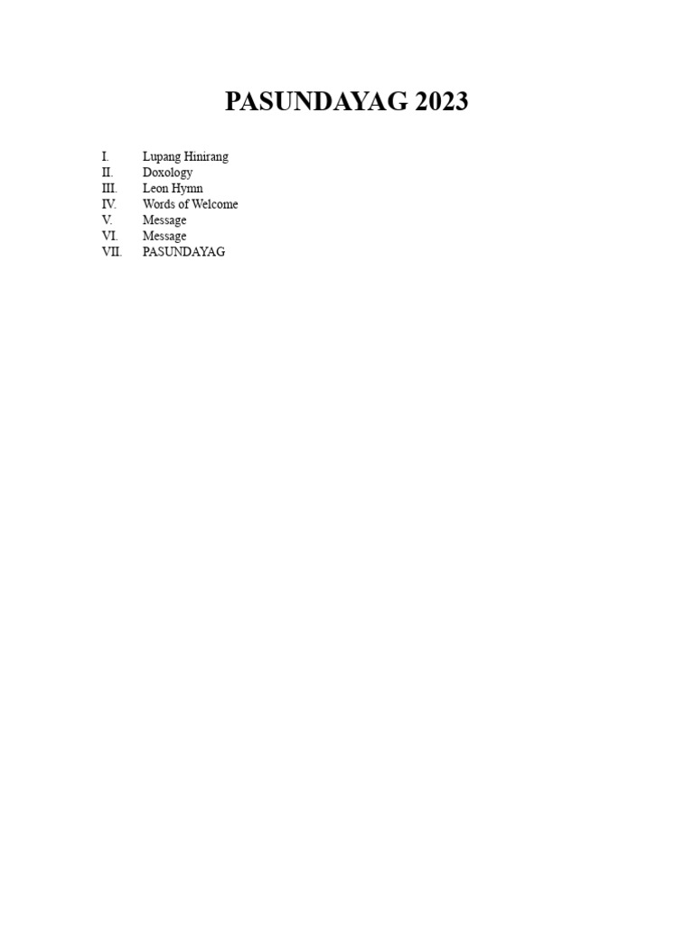 Pasundayag 2023 | PDF