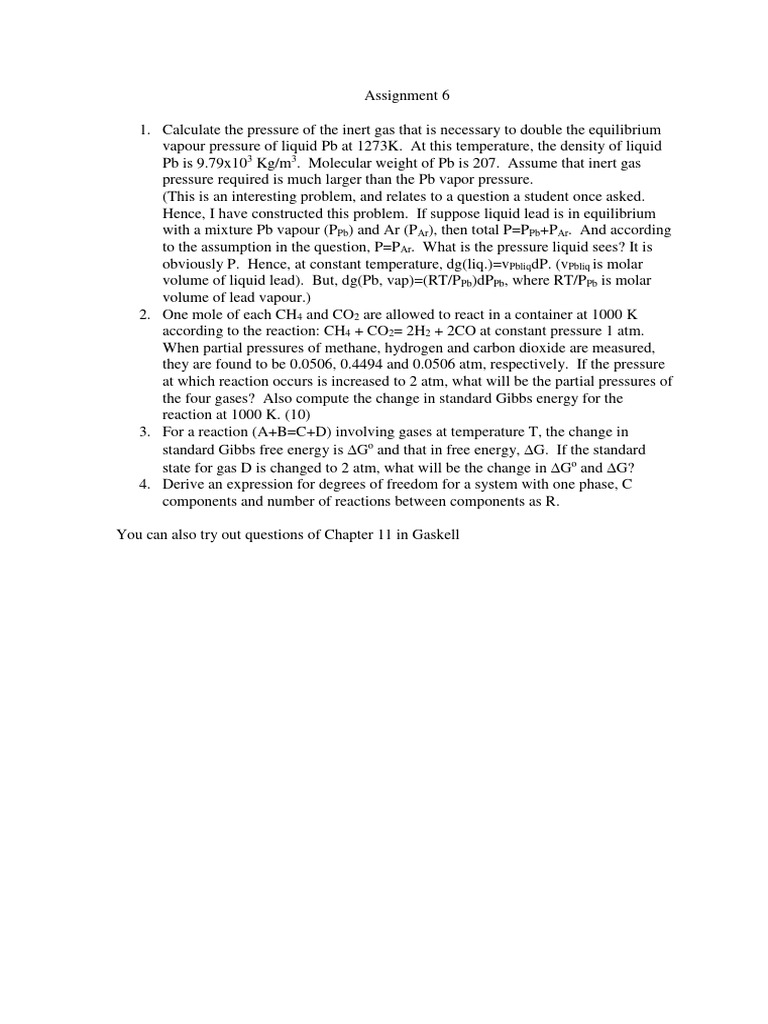 Assignment 6 Mse201 Pdf Teaching Methods And Materials Science And Mathematics 8832