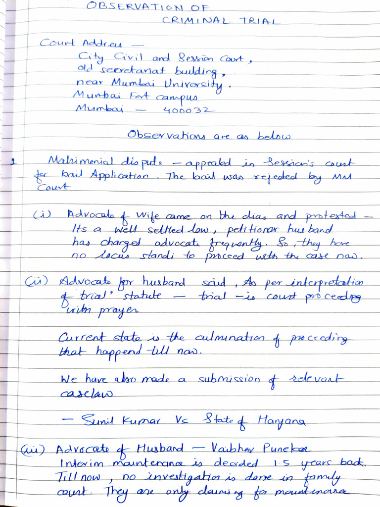 Criminal Case Observation | PDF