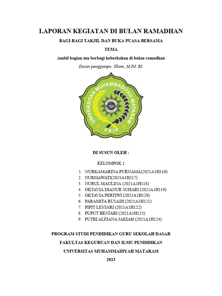 Laporan Bulan Ramadhan - KMD.kel.1 | PDF