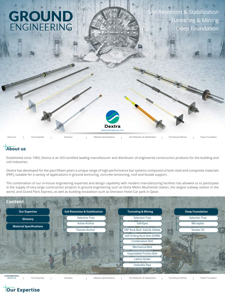 Dextra's FRP Rock Bolt Solutions | PDF | Deep Foundation | Fibre ...