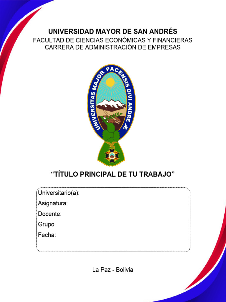 Carátula UMSA para Administración | PDF