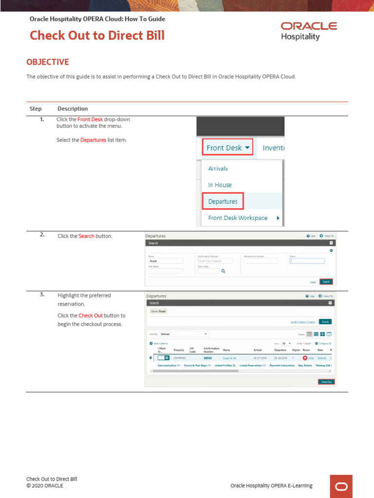 Check Out To Direct Bill - How To Guide | PDF | Finance & Money Management