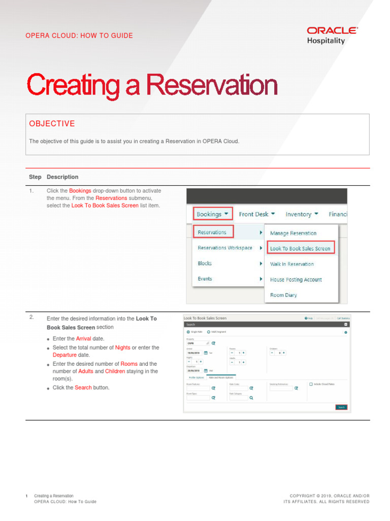 Creating A Reservation - How To Guide | Download Free PDF | Software ...