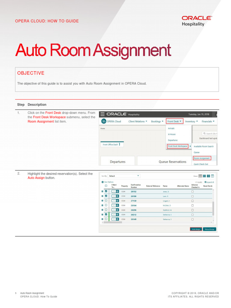 Auto Assigning Rooms - How To Guide | PDF