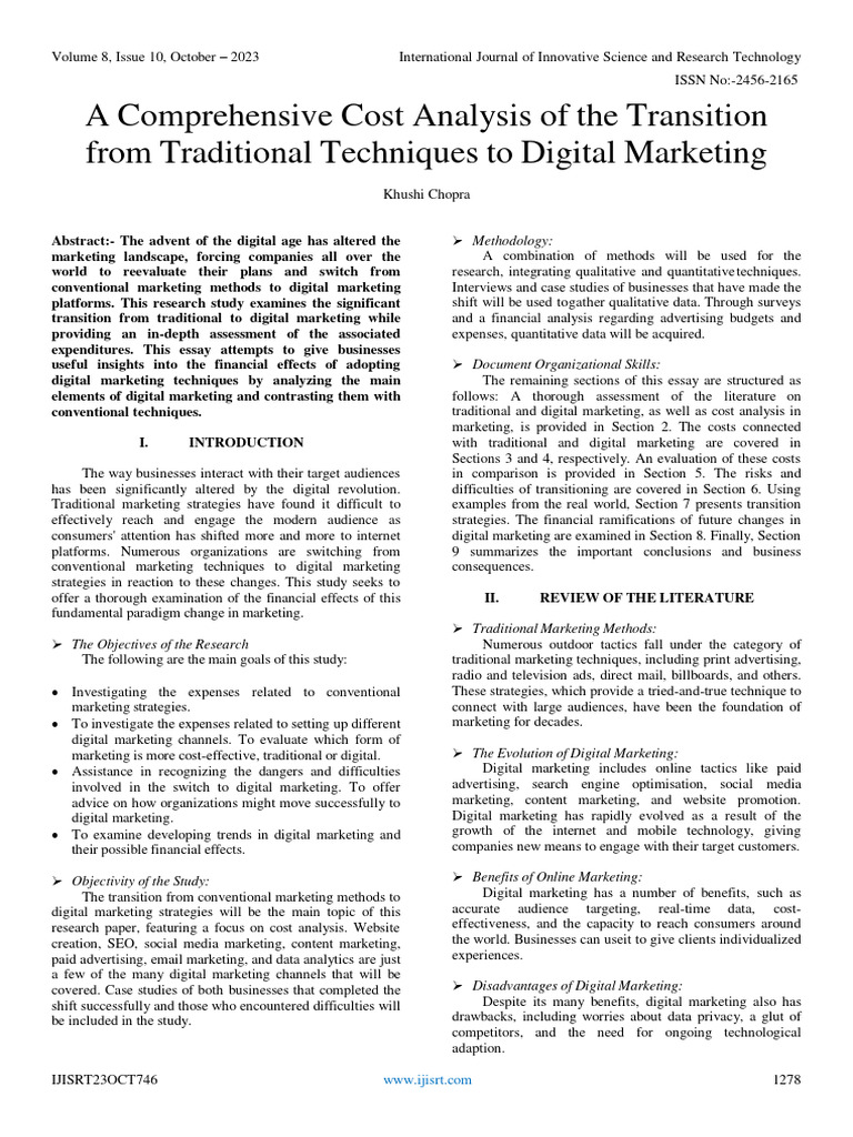 A Comprehensive Cost Analysis of The Transition From Traditional ...