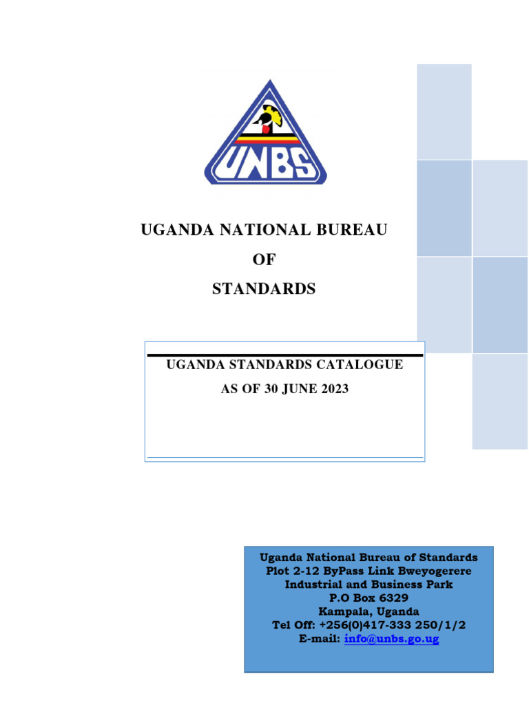 Uganda Standards Catalogue 2023 | PDF | Foods | Standardization