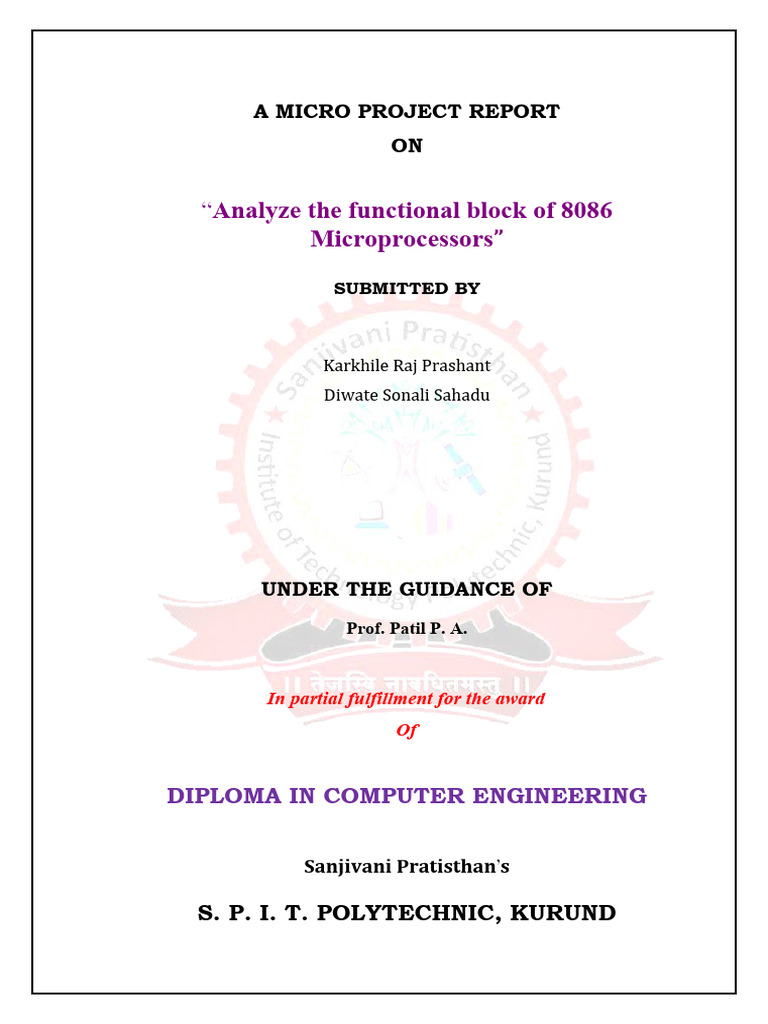 Micro Project Format-Front Pages-1 | PDF