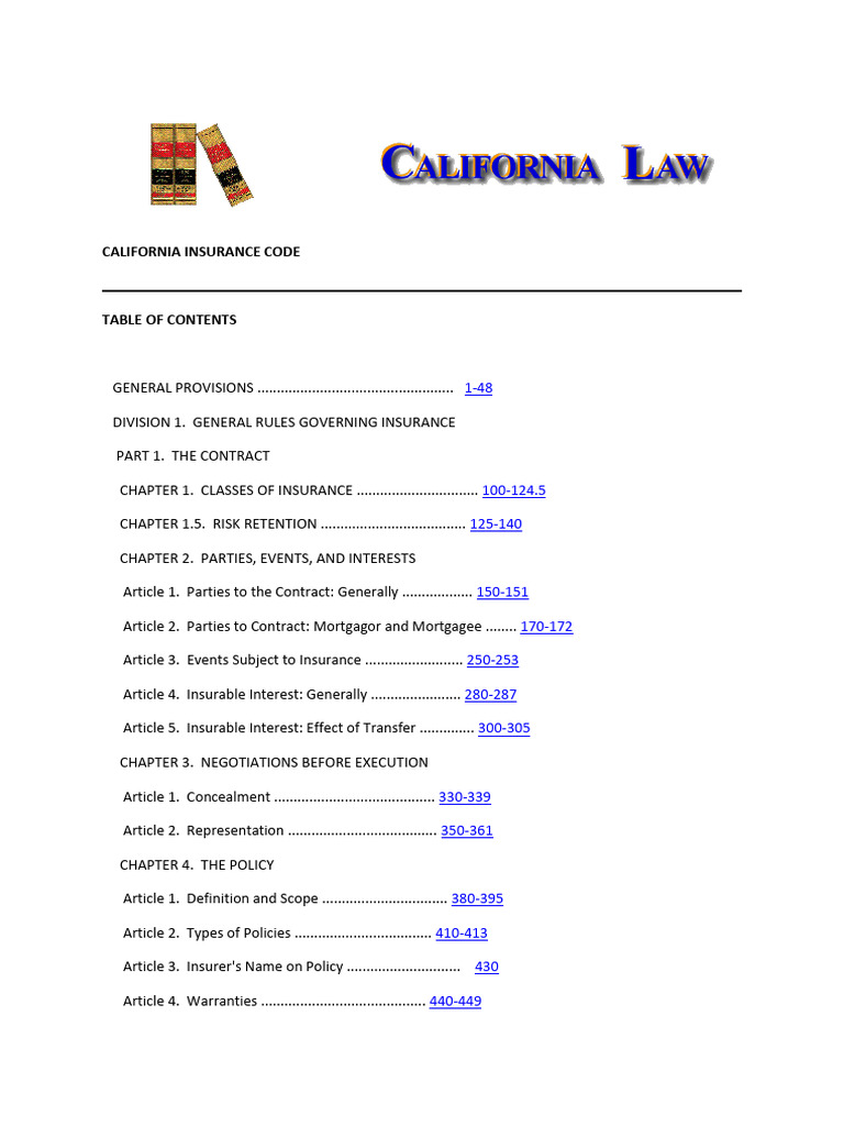 California Insurance Code | PDF | Insurance | Life Insurance