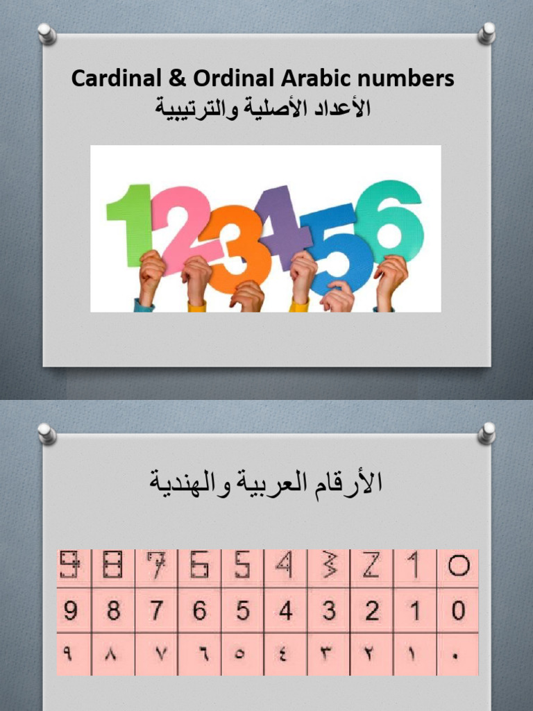 Cardinal & Ordinal Arabic Numbers | PDF