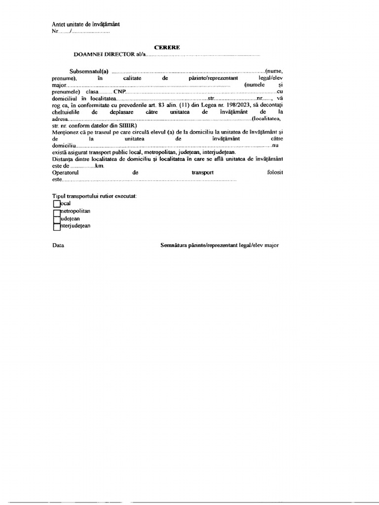 Model Cerere - Naveta 2023 | PDF