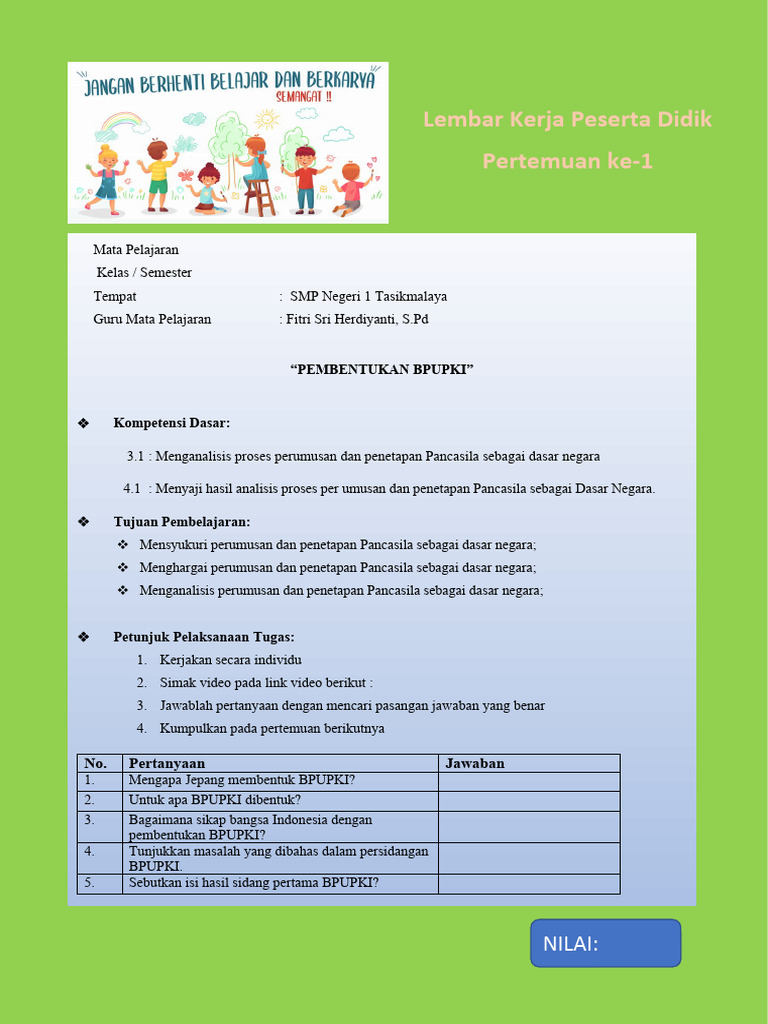LKPD Pertemuan Ke-1 | PDF