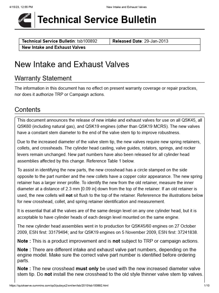 New Intake and Exhaust Valves | PDF | Cylinder (Engine) | Propulsion
