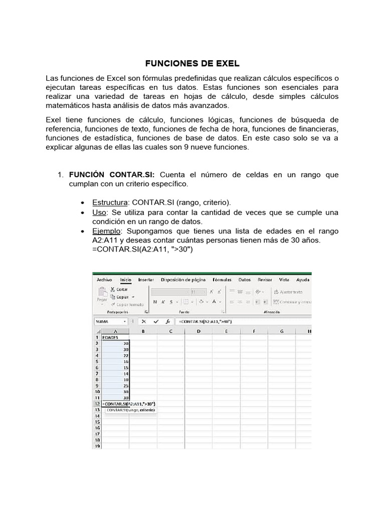 Funciones Exel... | PDF | Informática
