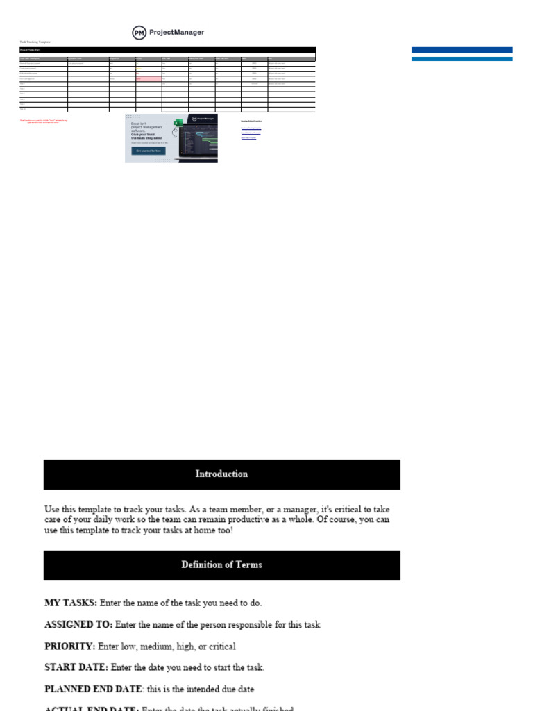 Task Tracking Template ProjectManager WLNK | PDF | Computing | Software Engineering