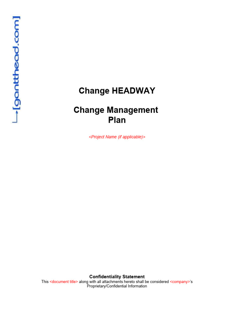 CH Change Management Plan Template | PDF | Cognitive Science | Systems ...