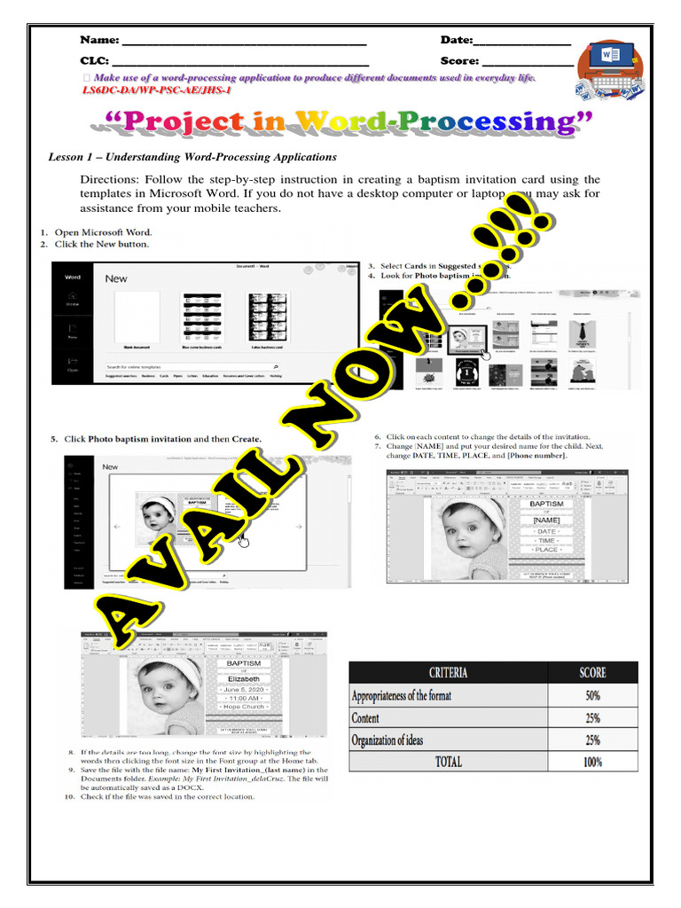 LS6-Word Processing-Lesson Template | PDF | Career & Growth