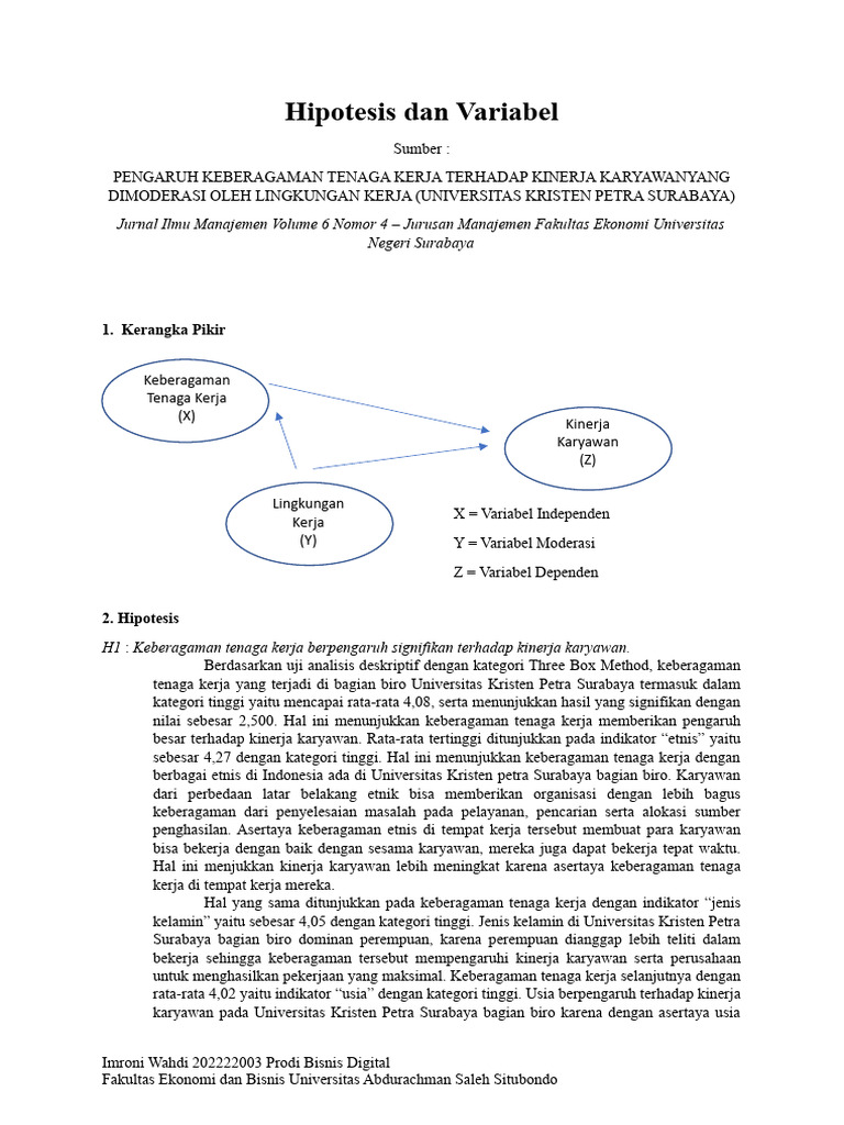 Hipotesis Dan Variabel | PDF