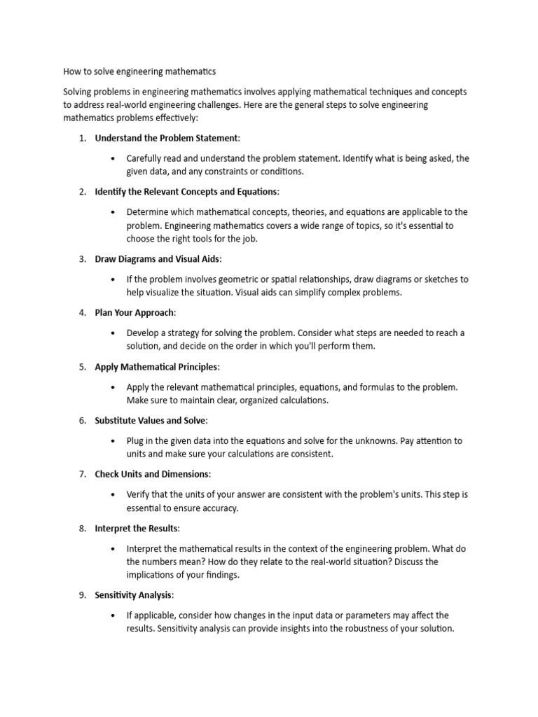 How To Solve Engineering Mathematics | PDF | Mathematics | Equations
