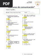 Examen Bimestral de Comunicacion 4 | PDF
